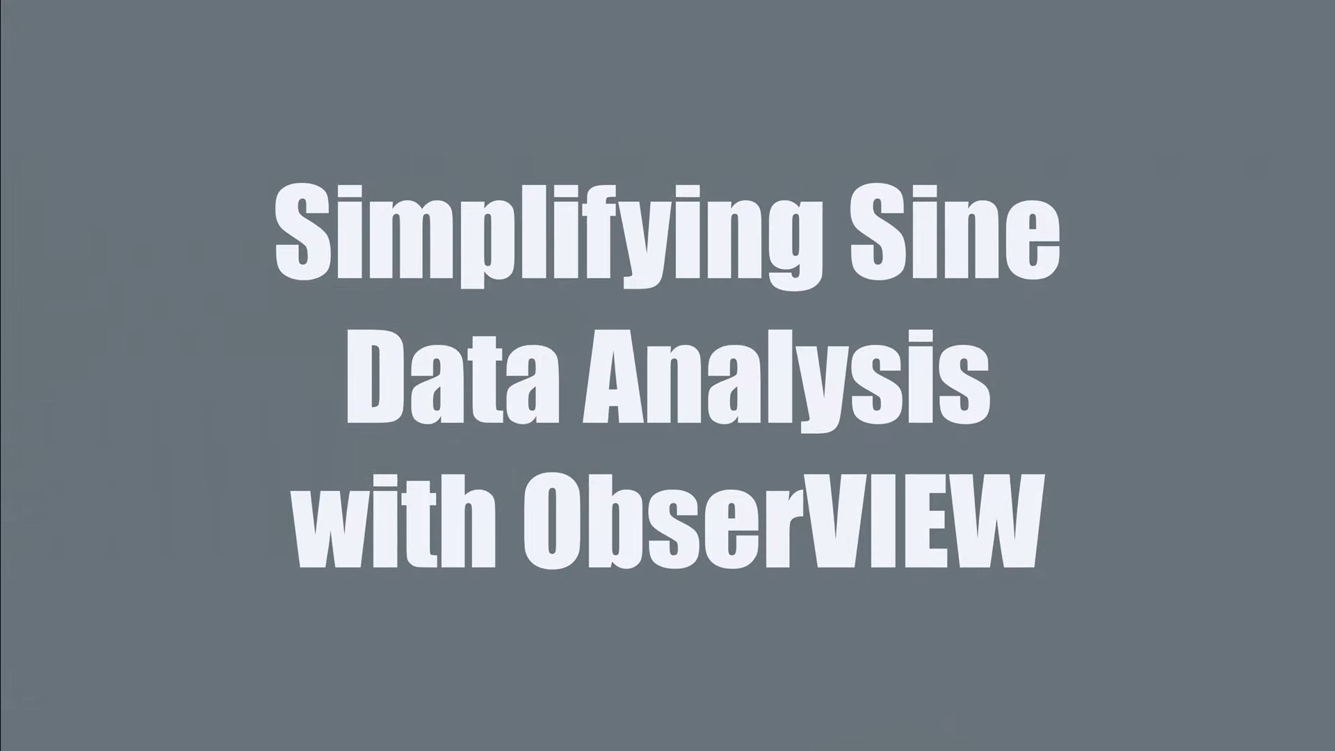Sine Data Reduction Walkthrough - Test Data Analysis - Vibration Research